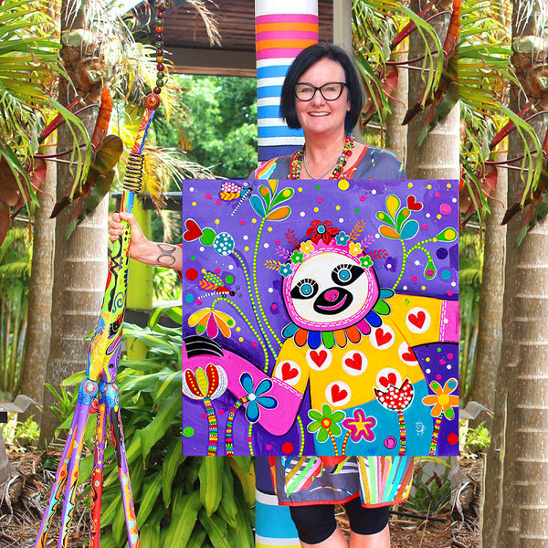 Original Painting - Slow Walker - Sloth - Donna Sharam Art Gallery